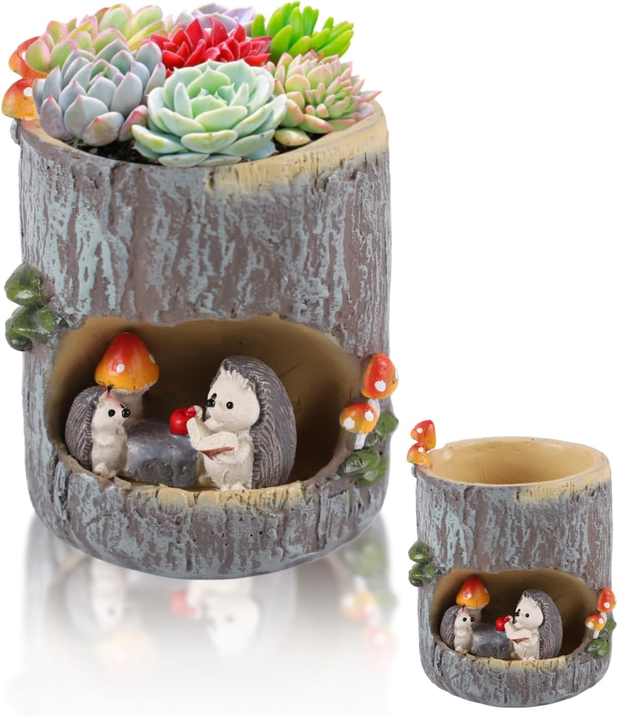 Amazon.com : FLLUK Cute Hedgehog Succulent Plants Pots - Small Ceramic ...