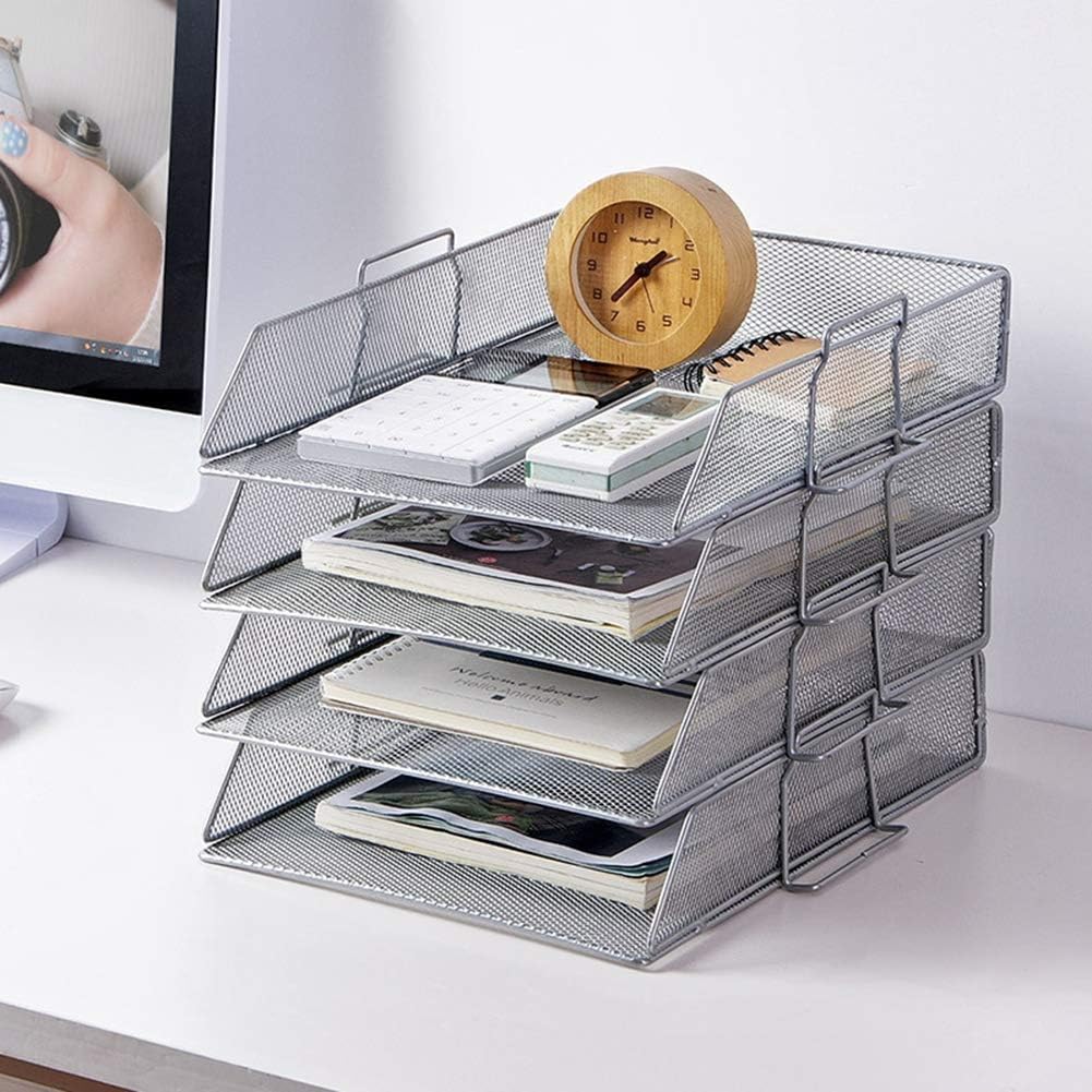 WJYLM Document Tray, Office Filing Cabinet with 4 Front Loading Mesh in ...