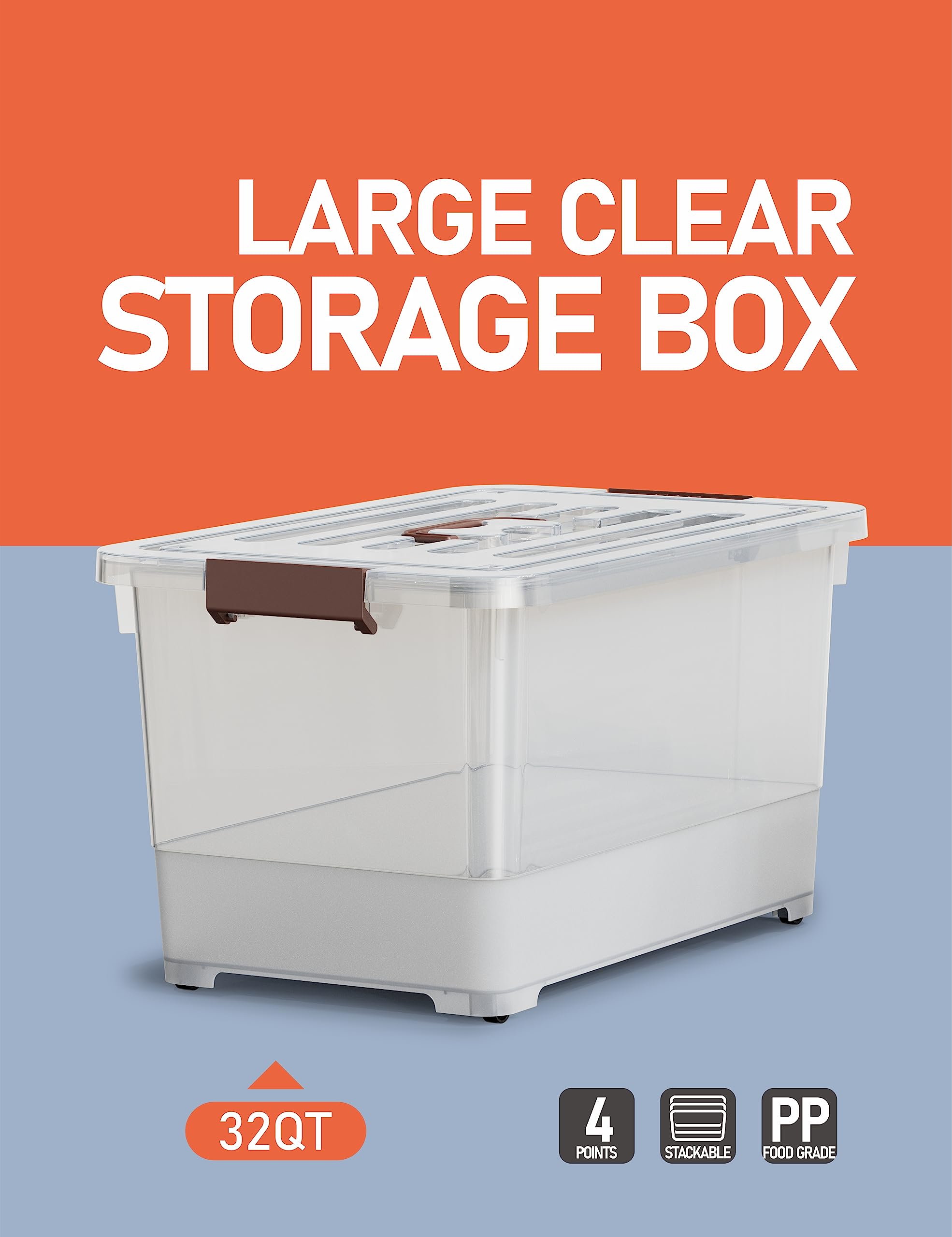 Snapklik.com : WYT 32 Qt Plastic Storage Bin Organizing Container