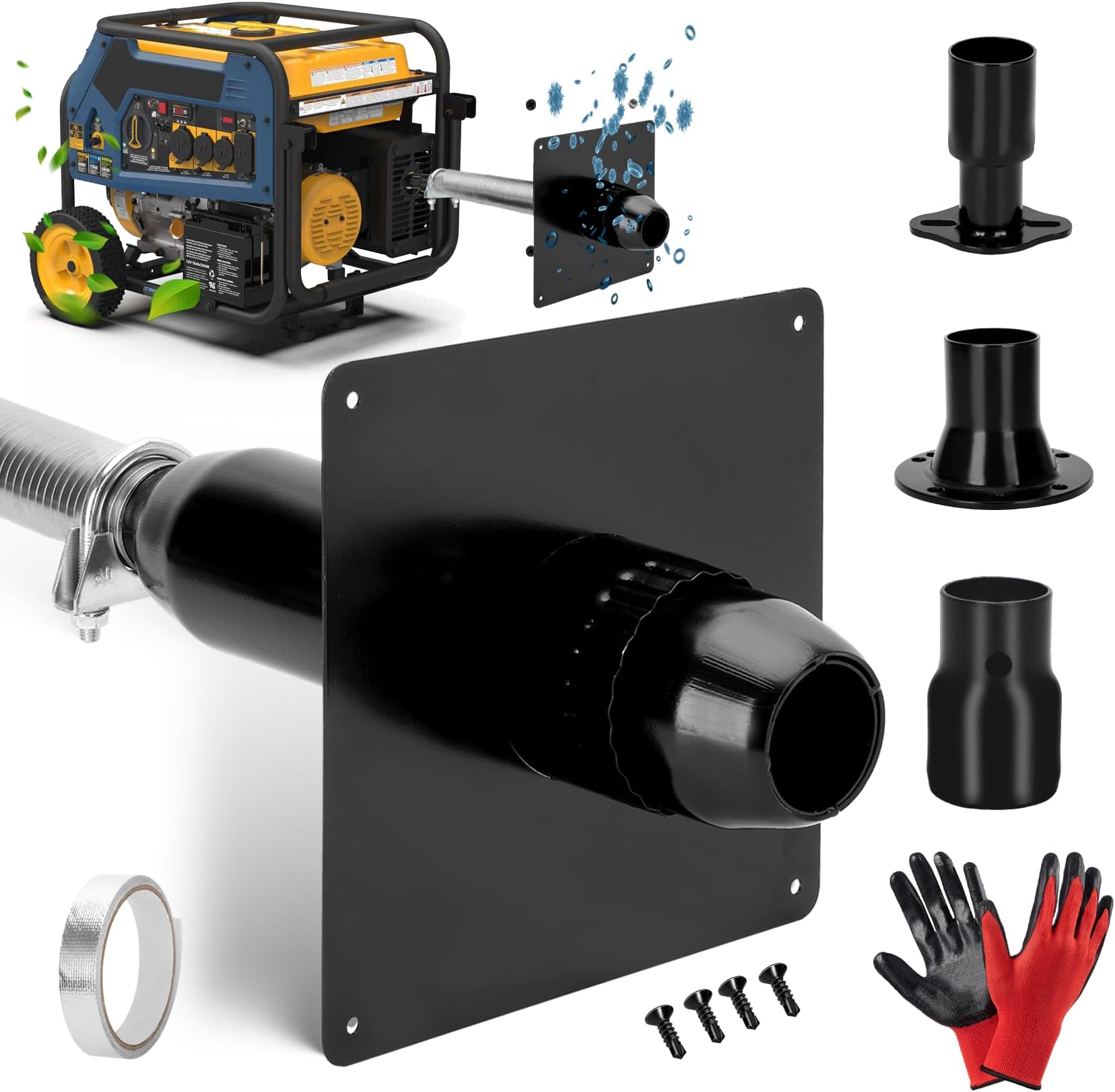 Amazon.com: Generator Exhaust Extension Silencer Kit with Three ...