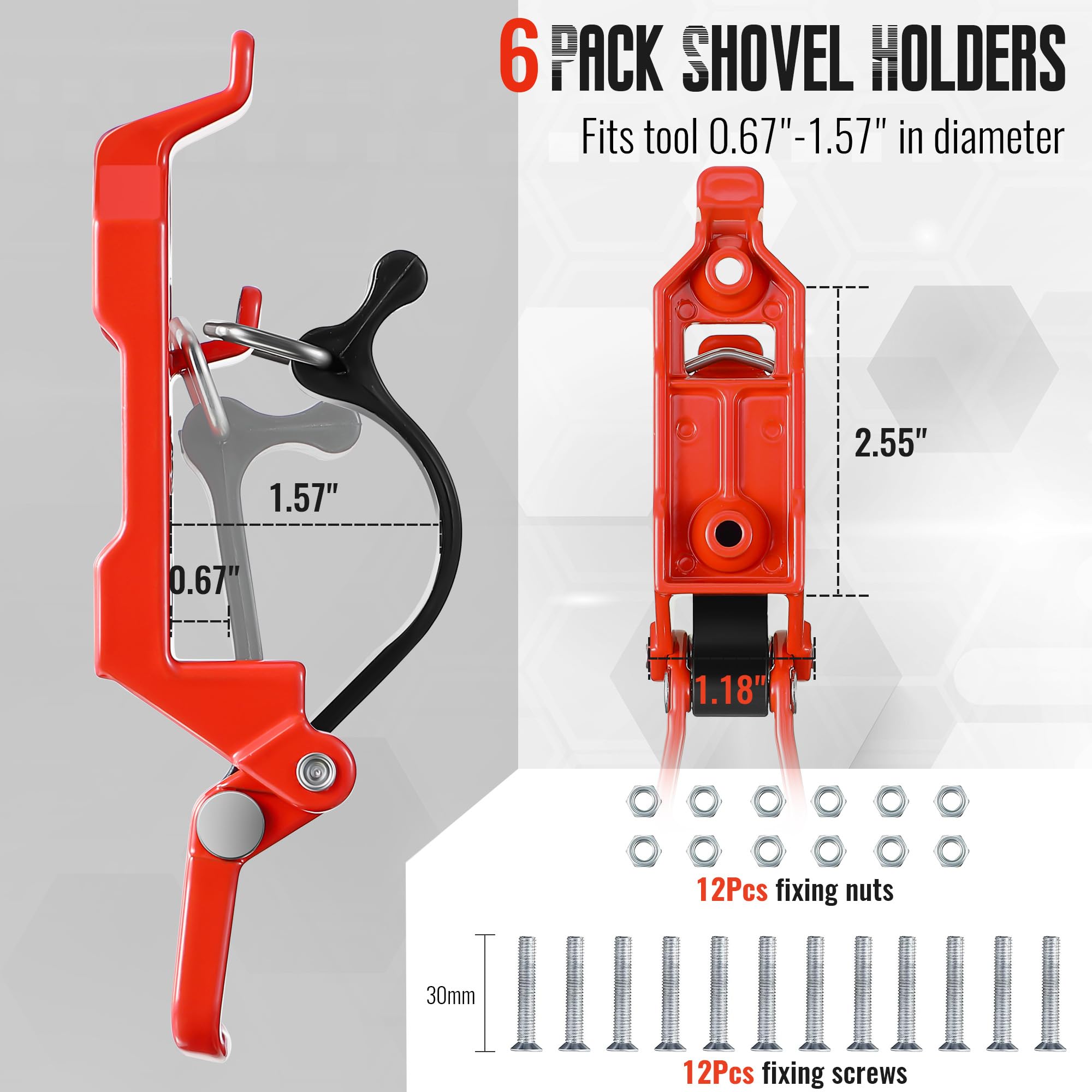 Snapklik.com : 6 Pcs Shovel Holder For Truck, Heavy Duty Shovel Mounts ...