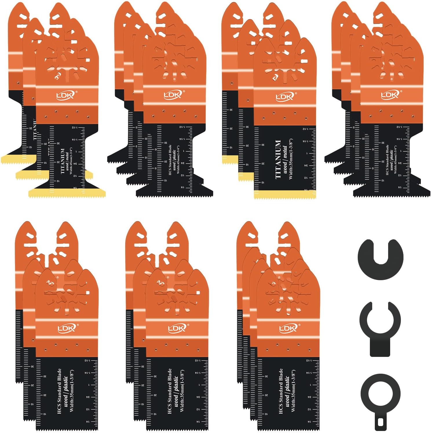 JTWEB 20PCS Titanium Oscillating Saw Blades Metal Cutting, Multitool ...