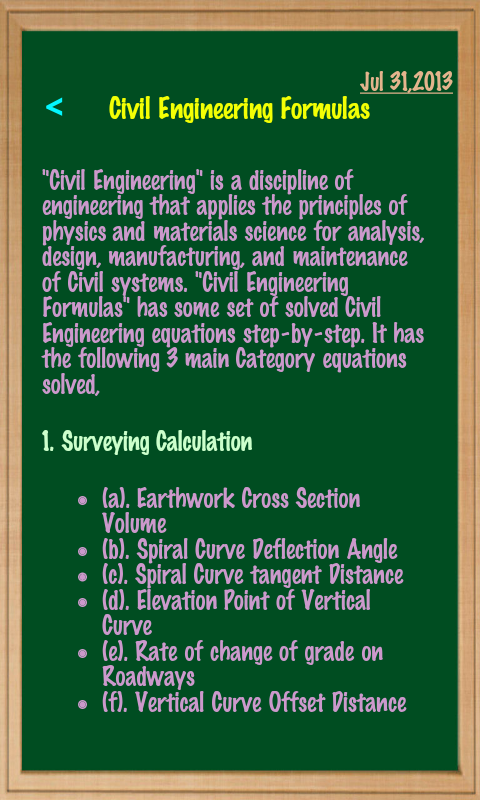 Civil Engineering Formulas:Amazon.com:Appstore for Android