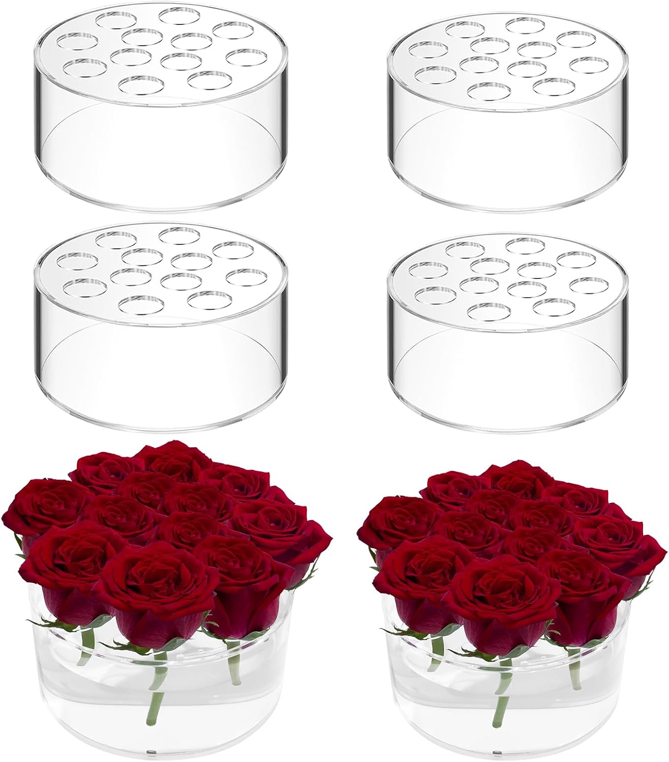 Amazon.com: 6 Pcs Acrylic Flower Vases for Centerpieces Round – 5.5/5.9 ...