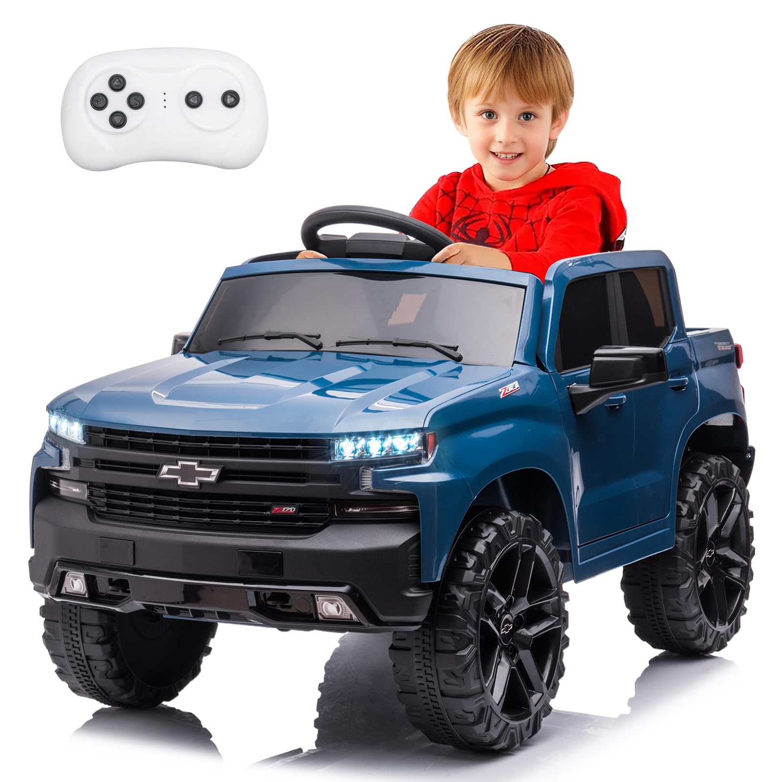 Amazon.com: Skiicoo Licensed Chevrolet Silverado 12V Kids Ride On Car ...