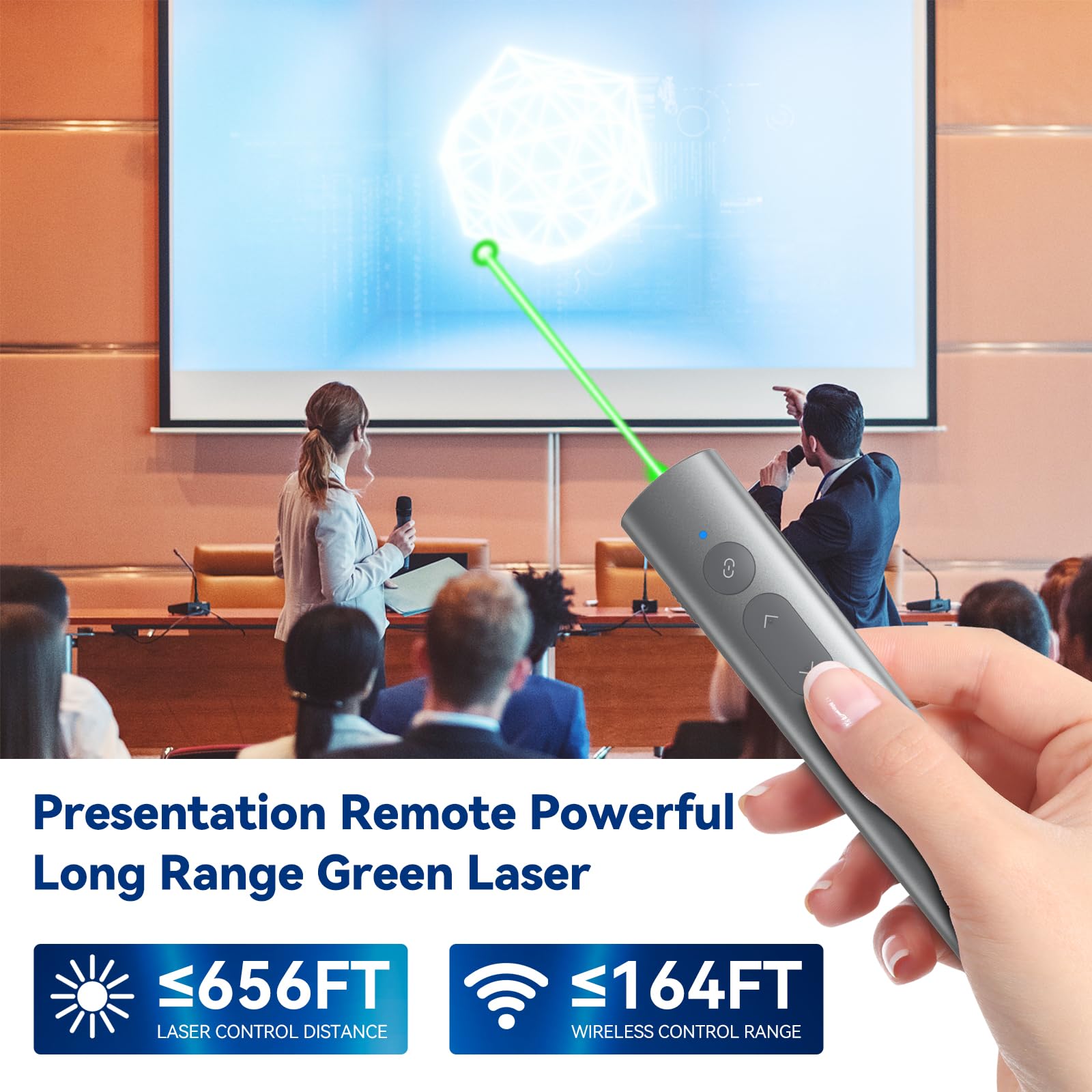 Snapklik.com : 2-IN-1 USB Type C Green Light Presentation Clicker ...