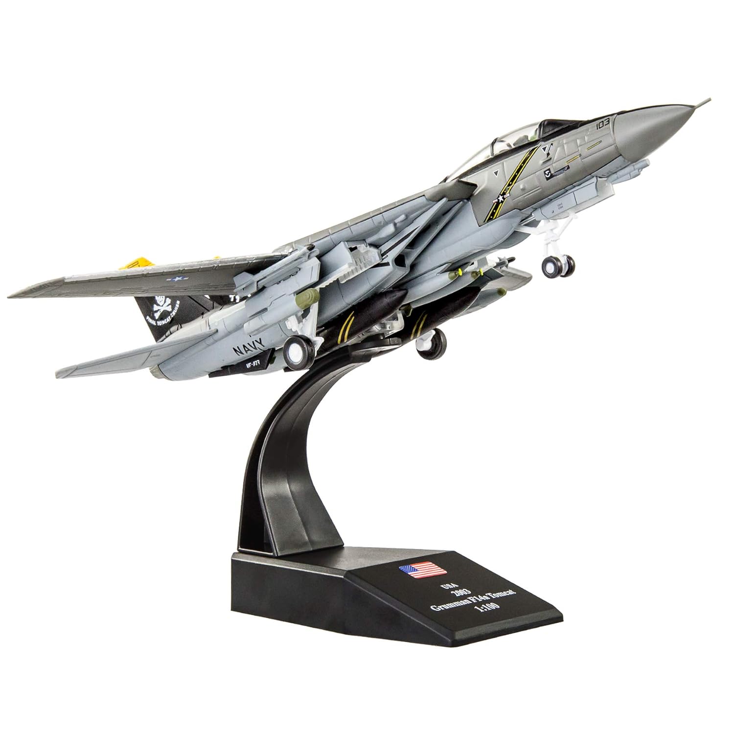 HANGHANG 1/100 F14 Tomcat Skeleton Fighter Attack Plane Diecast Metal ...