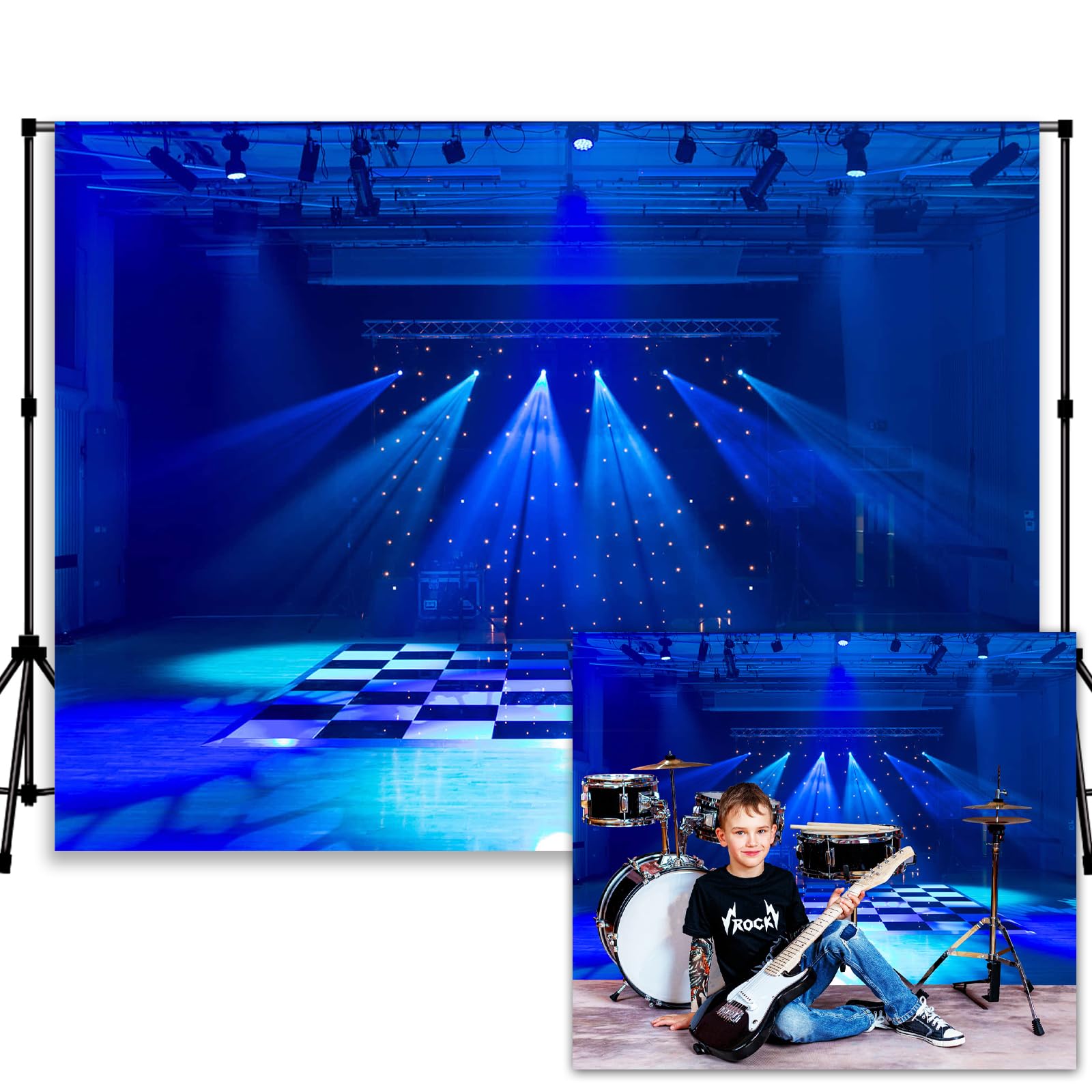 Amazon.com : Stage Photo Backdrop Party Photo Booth Backdrop Music ...