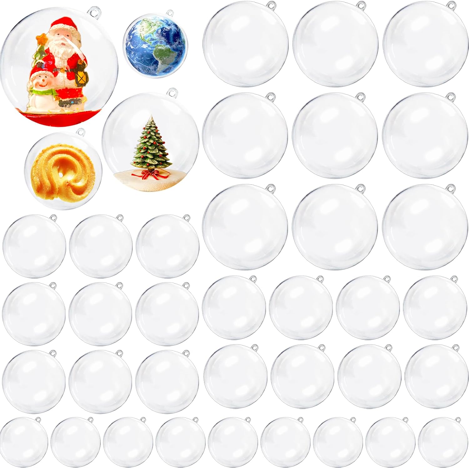 Amazon.com: 40 PCS Clear Acrylic Ball Ornaments, Plastic Christmas ...
