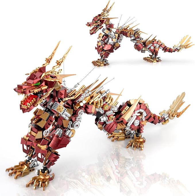 Amazon.com: HIGH GODO Dragon Building Blocks Sets for Adults, Red ...