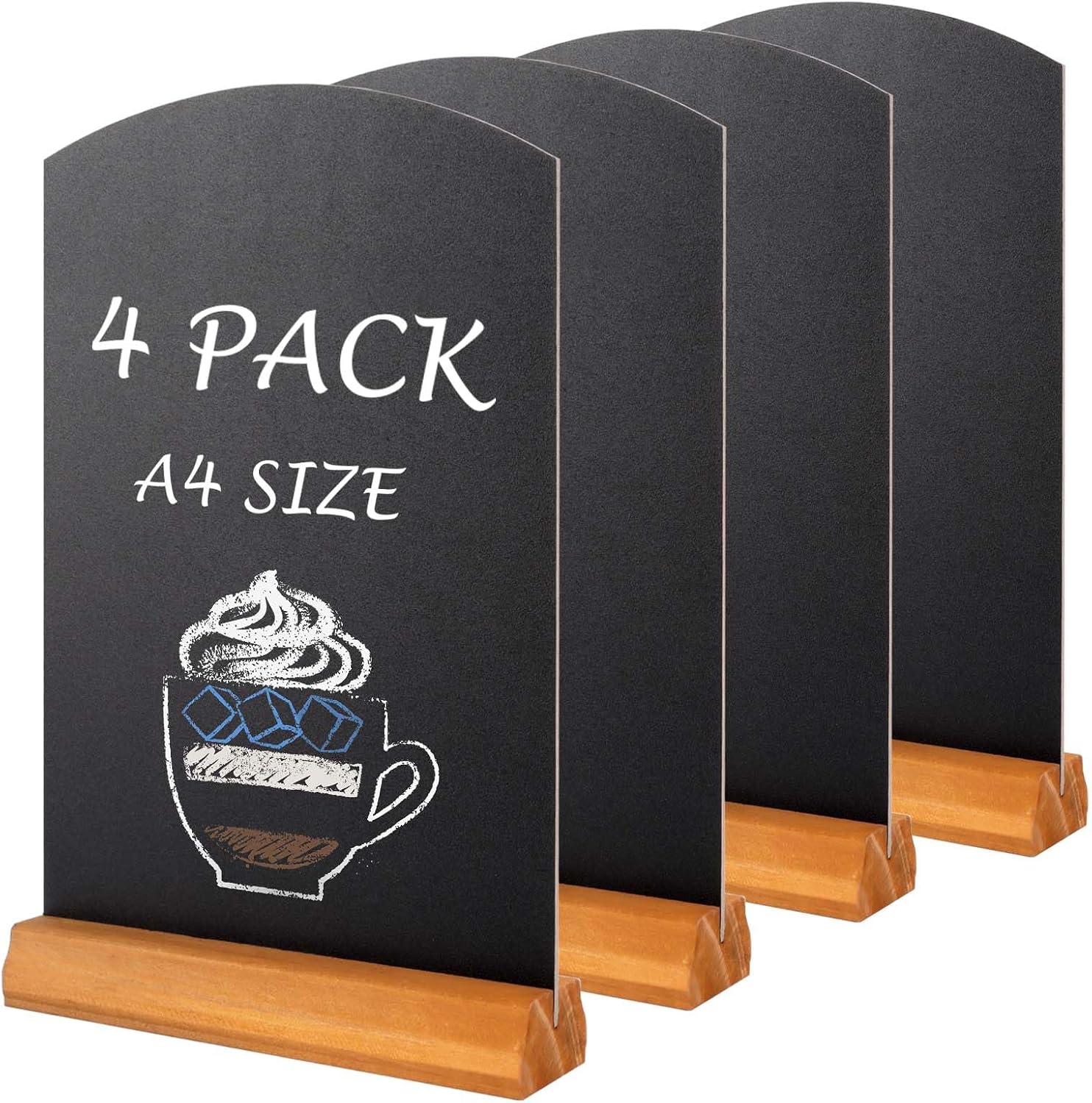 AHAQU 4PCS A4 Chalkboard, 11.8 x 8.6 Inch Tabletop Blackboard with ...