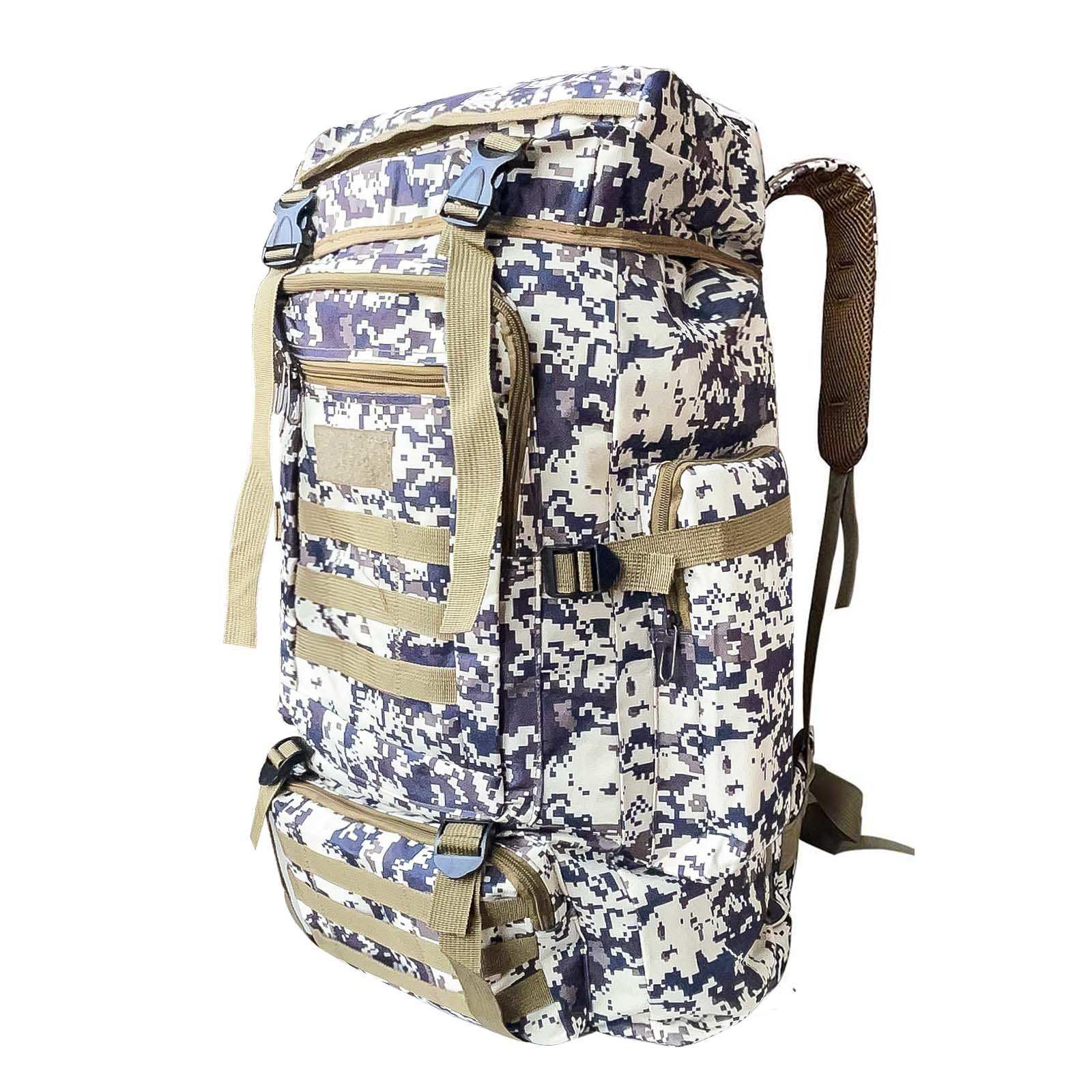 65L Hiking & Camping Backpack, Large Capacity 600D Oxford Cloth ...