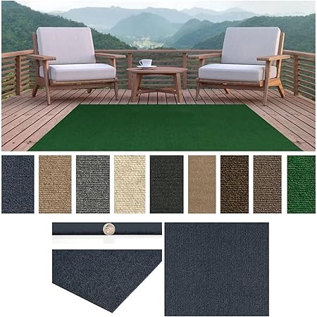 Amazon.com: House, Home and More Outdoor Turf Rug - Black - 10 Feet X ...