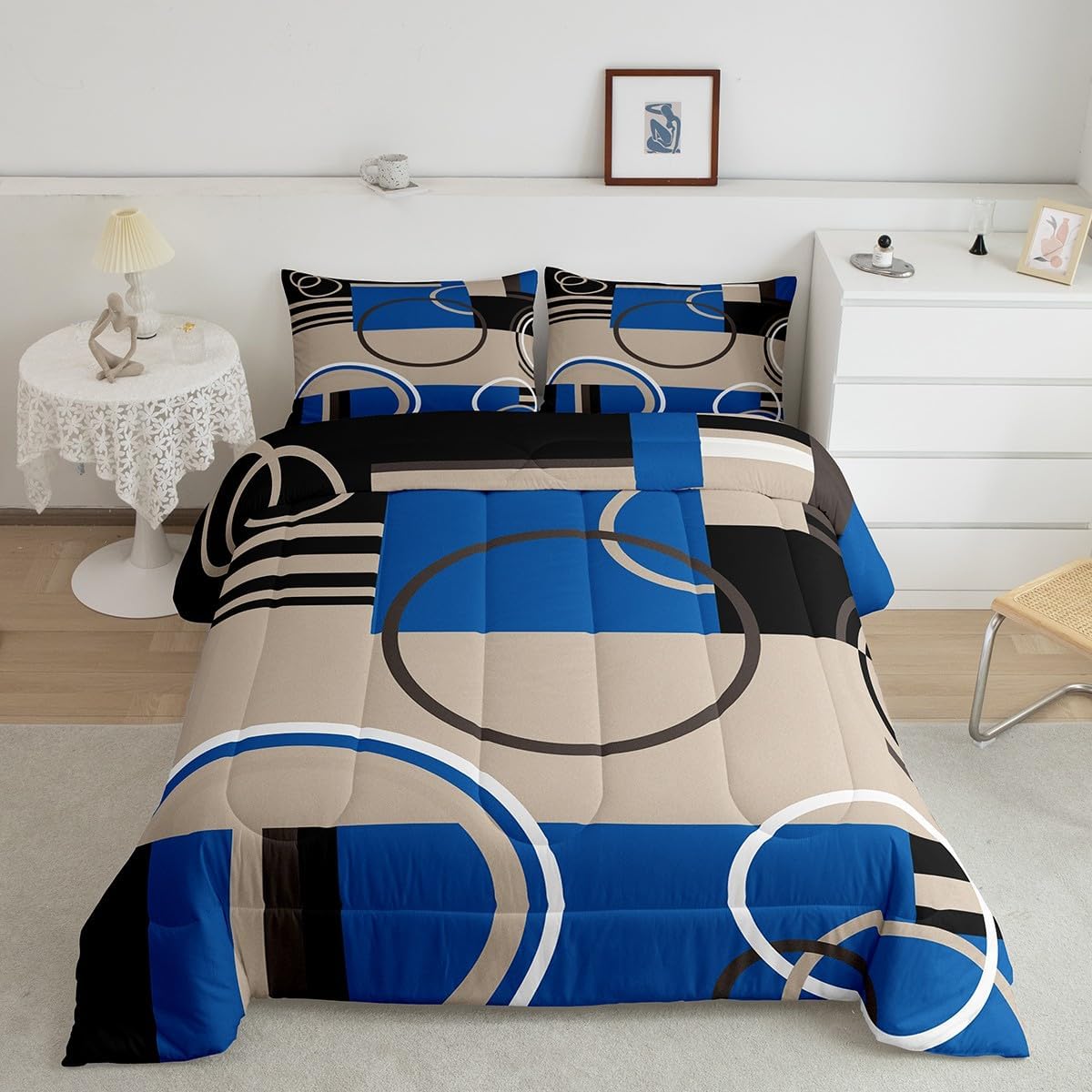 Amazon.com: Modern Circles Swirls Comforter Twin Size Geometric Spiral ...