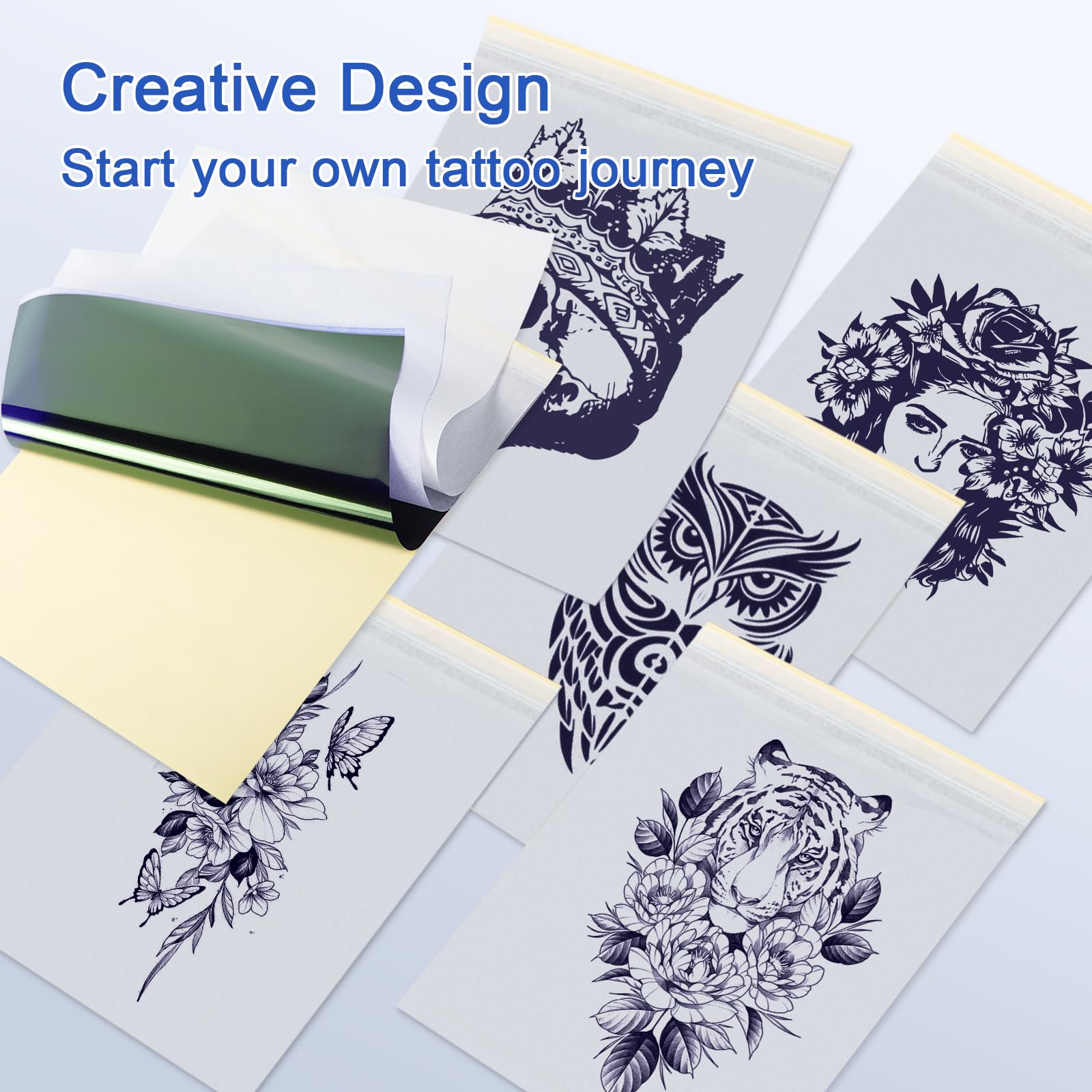 Snapklik.com : Tattoo Transfer Paper, 100 Sheet Stencil Stuff Paper, 4 ...