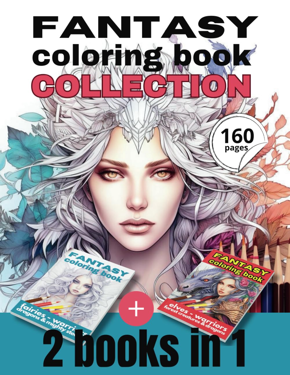Amazon.com: Fantasy Coloring Book Collection: Two volumes in one. 160 ...