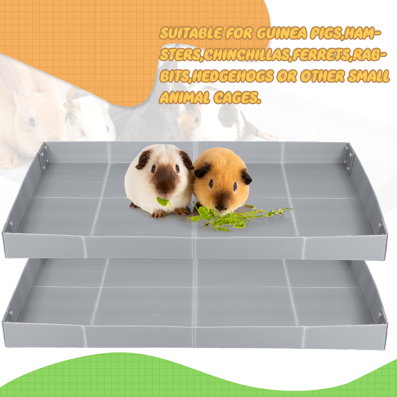 Snapklik.com : Wenqik 2 Pcs Guinea Pig Cage Liner Corrugated Plastic ...
