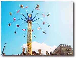 Amazon.com: KAIMULI Colorful Canvas Art Print - Funfair Ride Decor ...