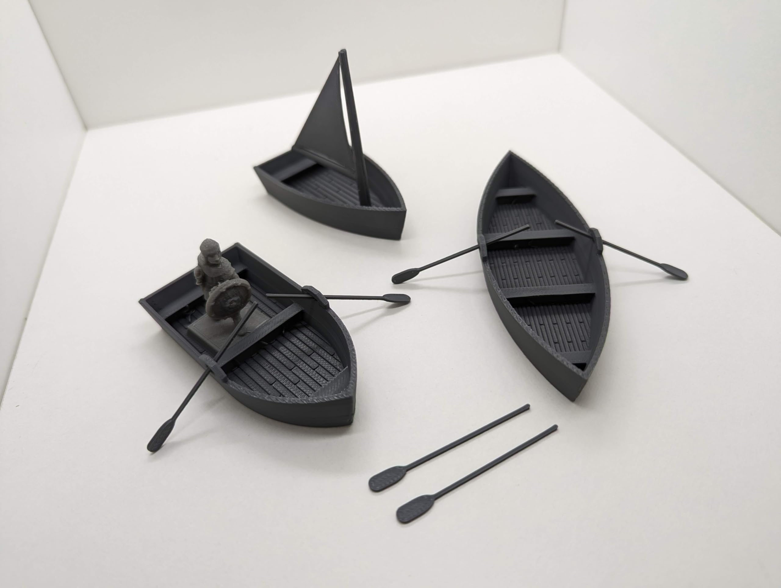 Small Sailing Rowing Boats Set | 28mm 1/56 Scale Miniature | RPG ...