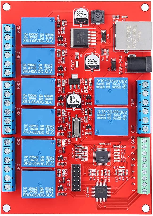 Amazon.com: Agatige Ethernet Relay Board, 8-Channel Relay Module Network Switch TCP UDP Module ...
