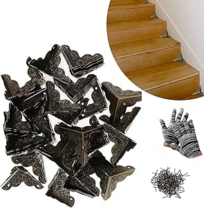 Ujicde Stair Dust Corners, 0.98In, Antique, Vintage, Decorative, Brass Finish, 100pcs, Metal ...