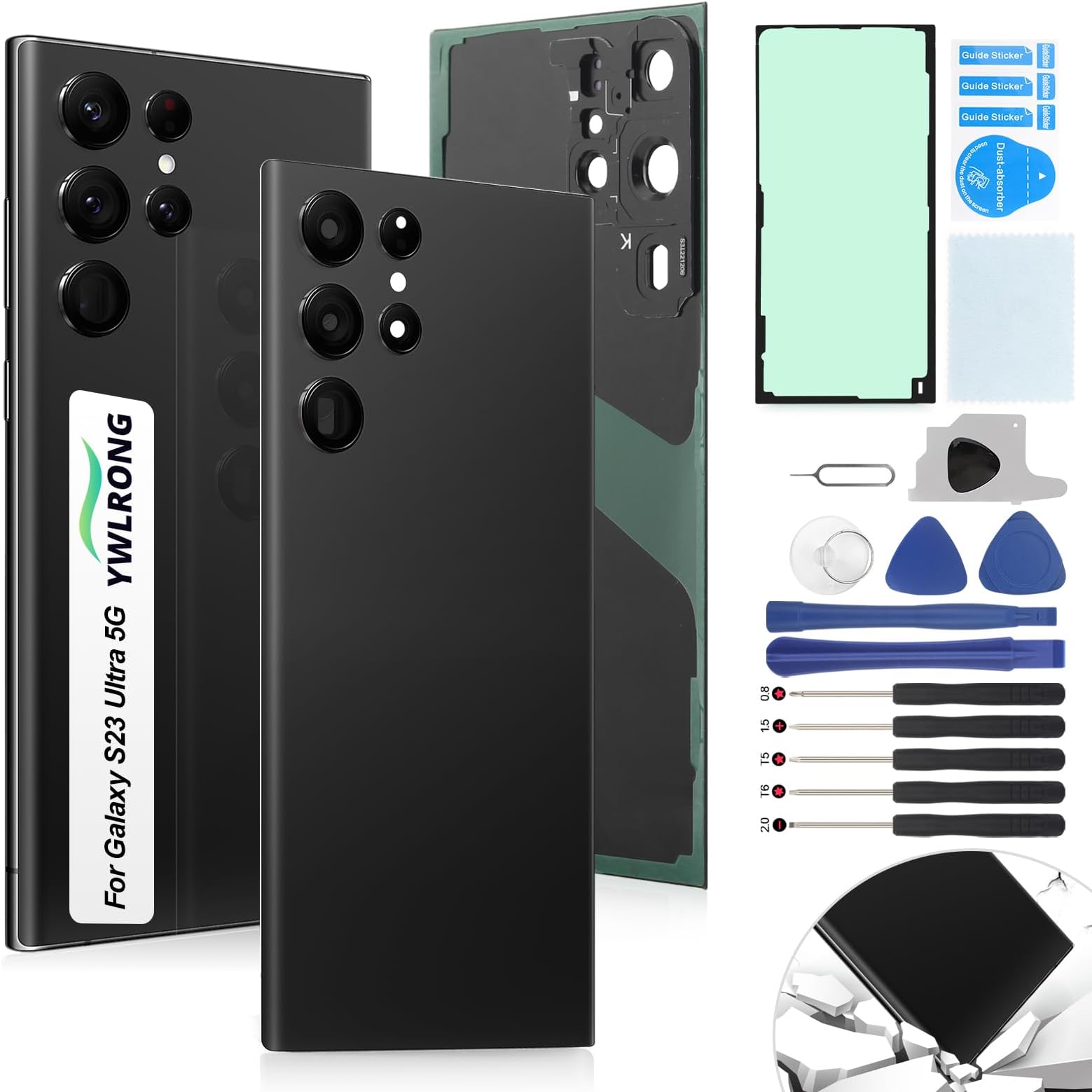 Amazon.com: Galaxy S23 Ultra Back Cover Glass Replacement with Pre ...