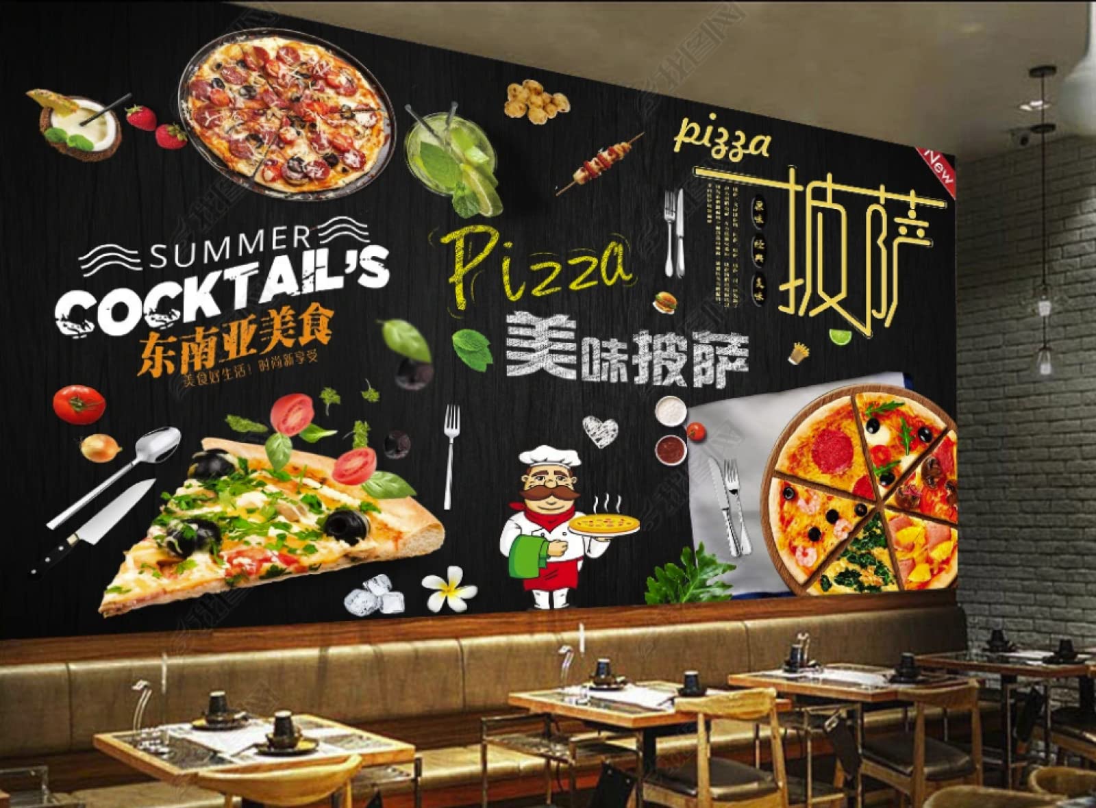 Pizza 3d Wallpaper Papel De Parede Fast Food Pizza Vegetables Food 3d