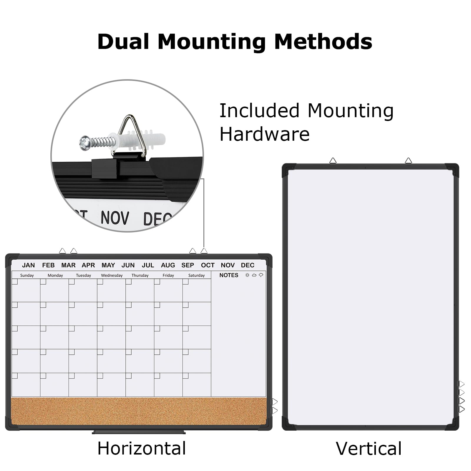 Snapklik.com : EAONE 36x24 In Double Side Whiteboard Calendar & Cork ...