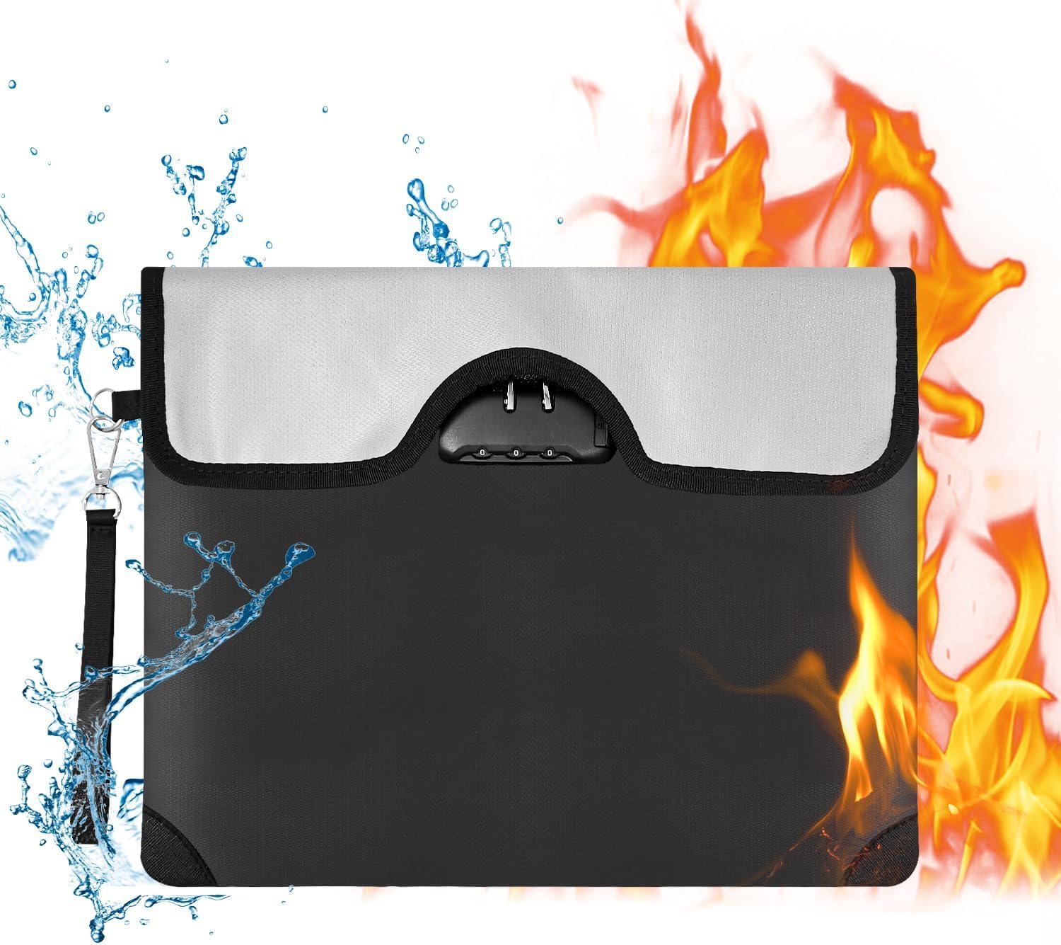 Fireproof Document Bags with Lock, 13 X 10 Inches Waterproof Fireproof ...
