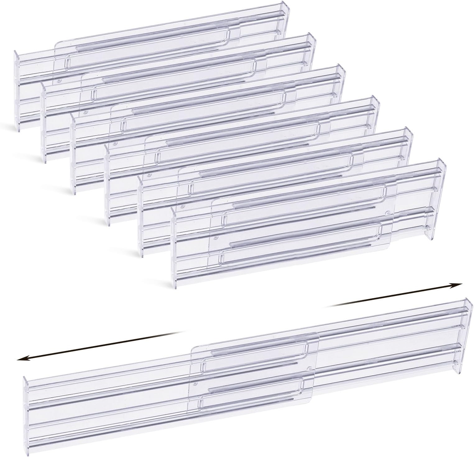 Amazon.com: 6 Pack Adjustable Drawer Dividers Organizers 3.2" High ...