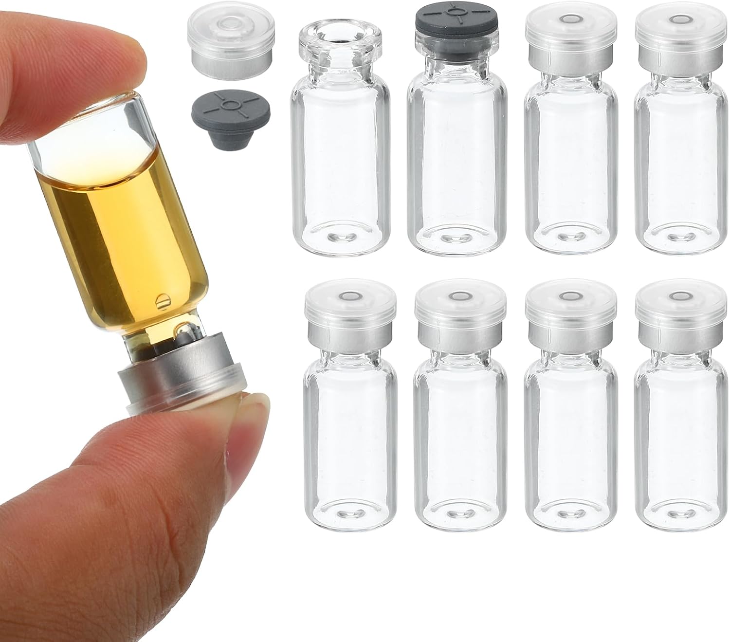 Amazon.com: PATIKIL 3ml Sample Vials, 8 Pack Lab Empty Vials with Butyl ...