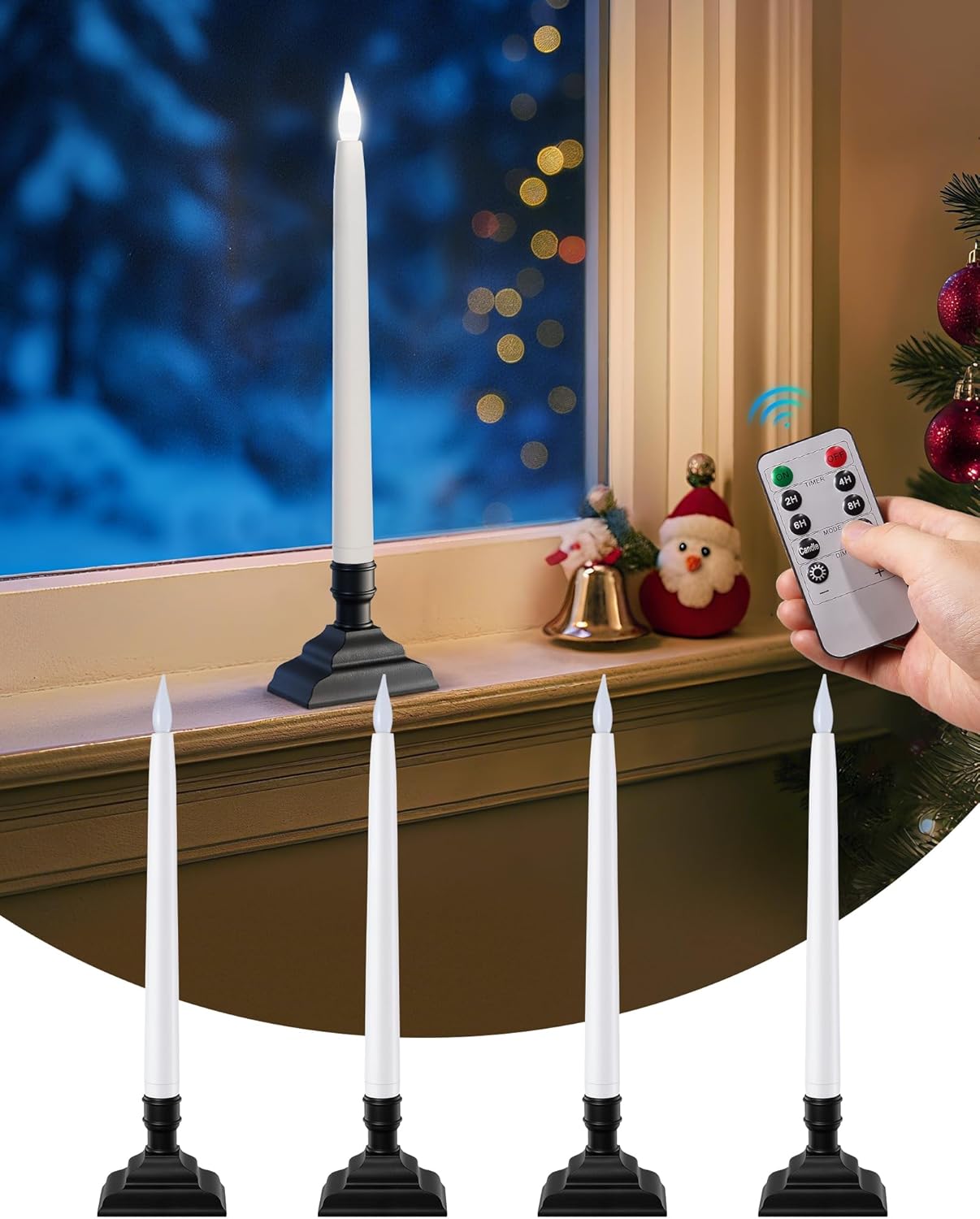Amazon.com: SURAIELEC 10.5'' Battery Operated Window Candles with ...