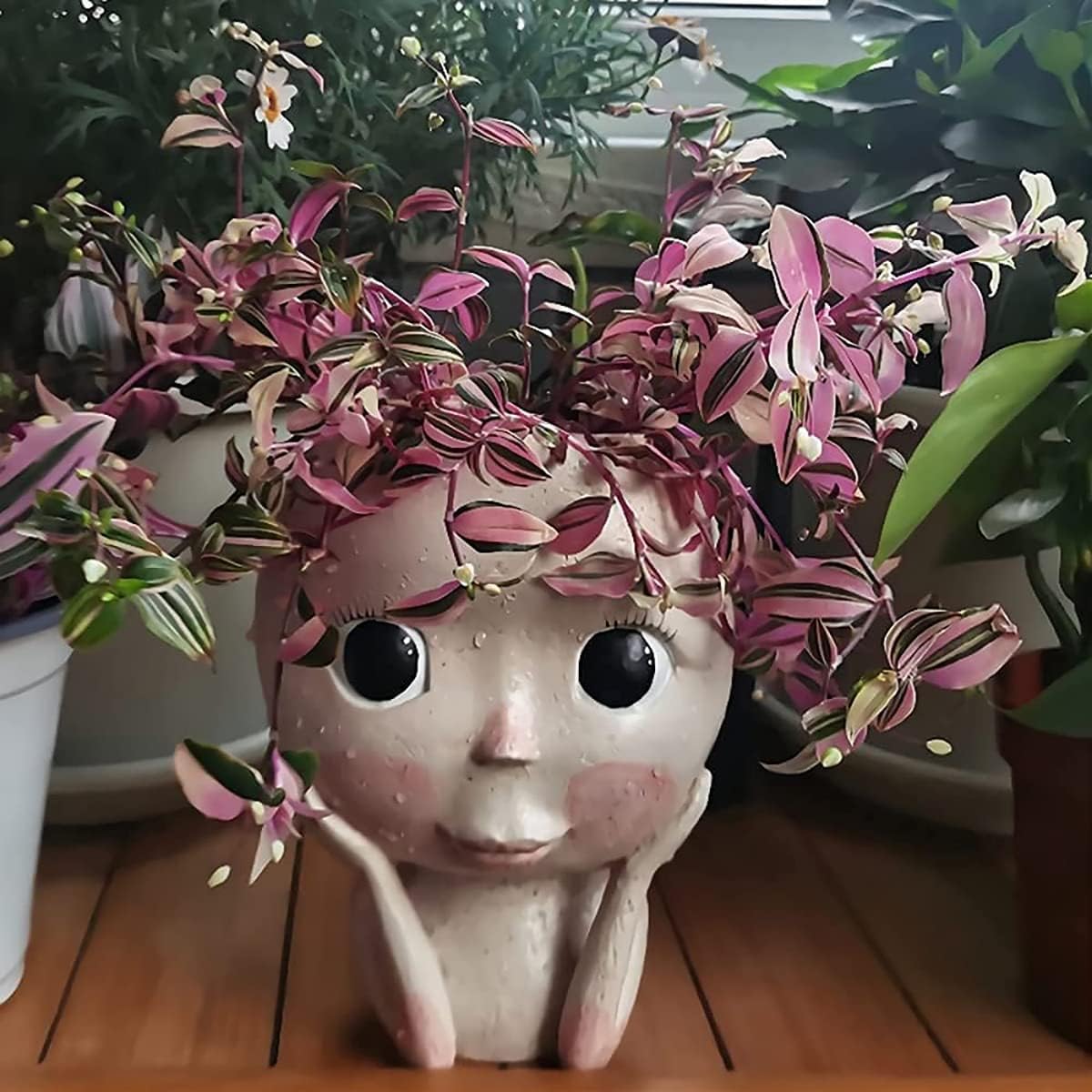 Amazon.com : Face Planter Pots, Cute Girl Face Flower Pots, Succulent ...