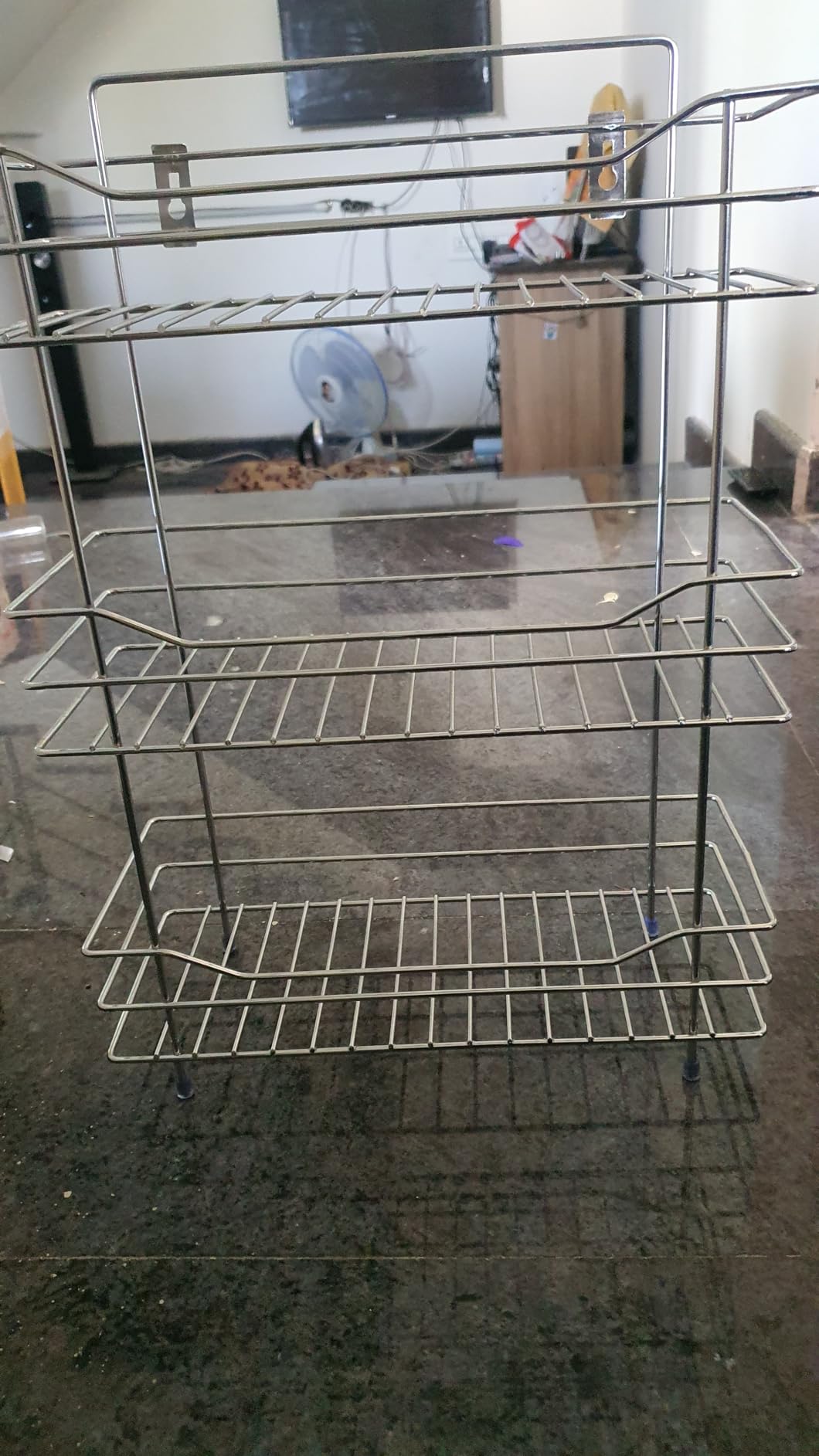 EverEx Stainless Steel Kitchen Rack Trolley Basket Stand Container ...