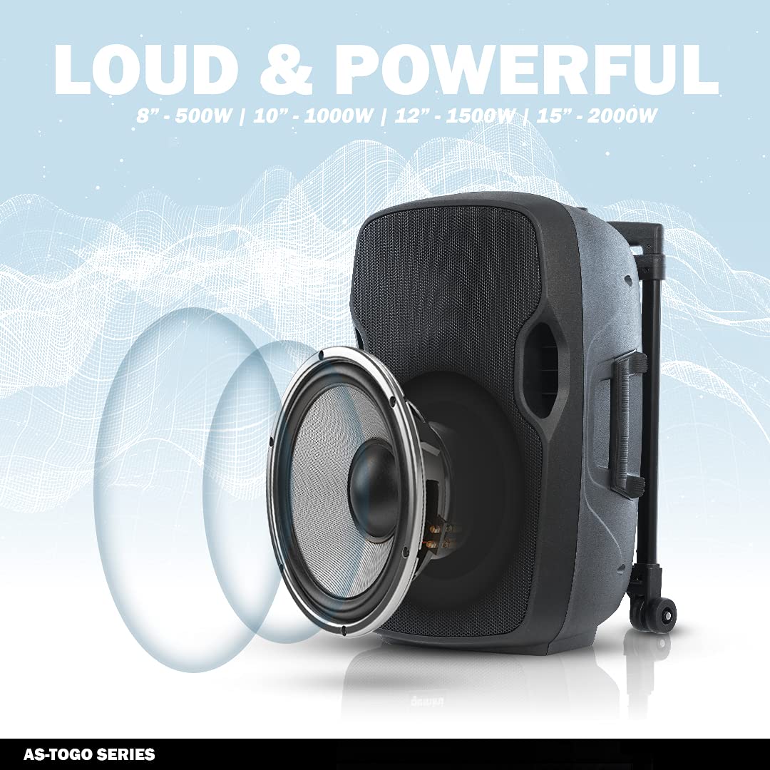 Gemini Sound AS-10TOGO Wireless Pro DJ Battery Powered Portable PA ...