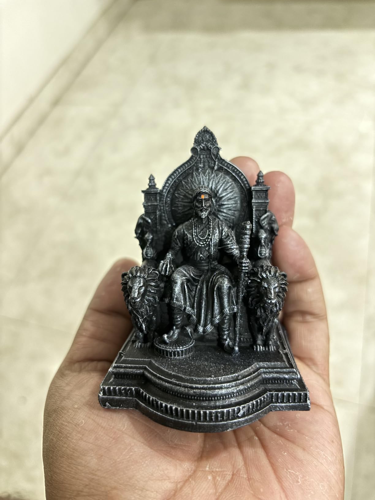 Buy Polyurethane Shivaji Maharaj with Rajdand Showpiece, 7.5x7.5x8.5 cm ...
