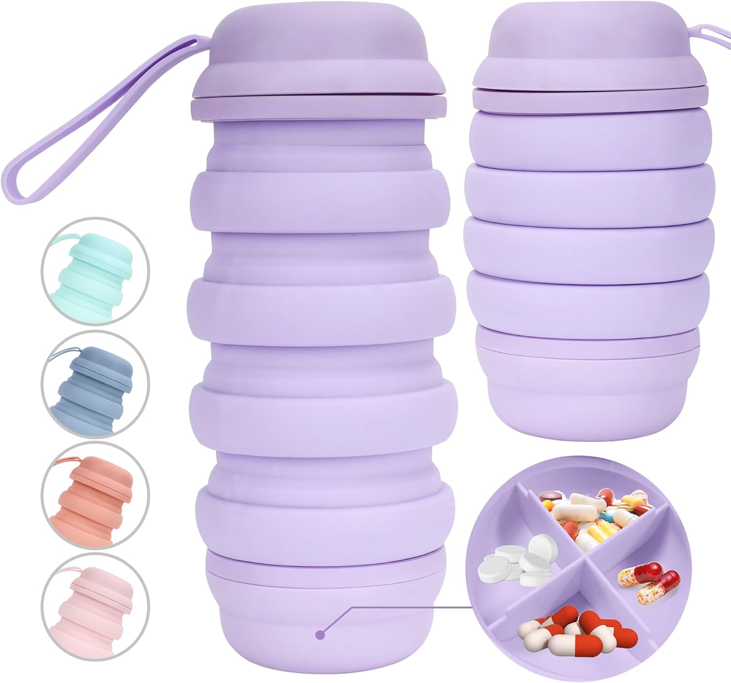 Amazon.com: Simple and Things Collapsible Water Bottle, Reusable Water ...