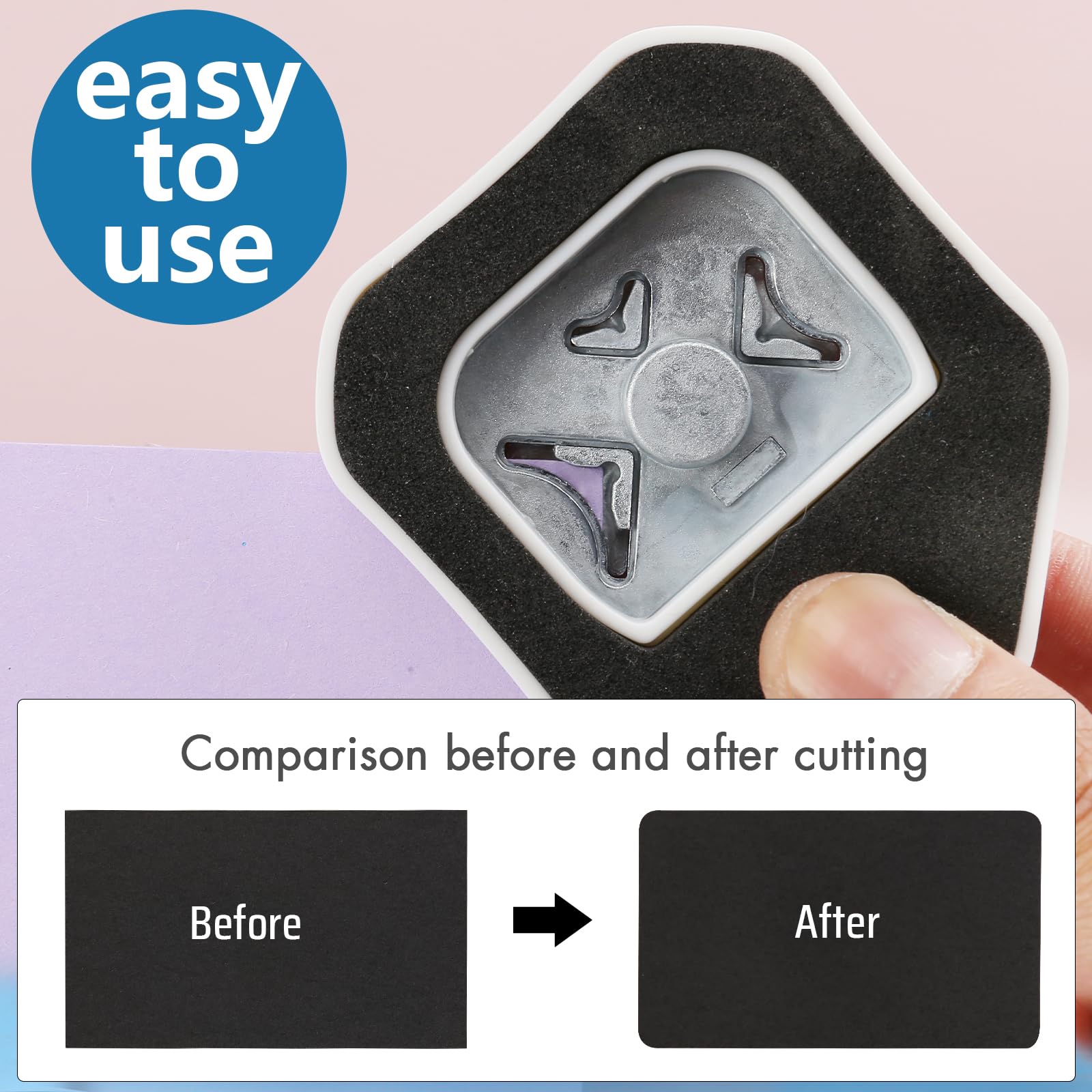Snapklik.com : 3 In 1 Corner Rounder Punch, 4mm, 7mm, 10mm 3 Way Round ...