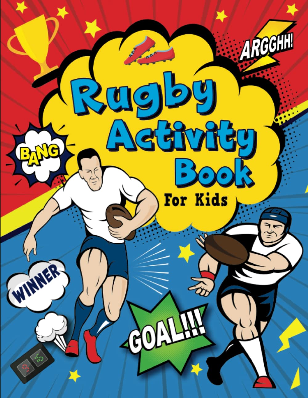 Rugby Activity Book For Kids: Includes Colouring Pages, Mazes, Word ...