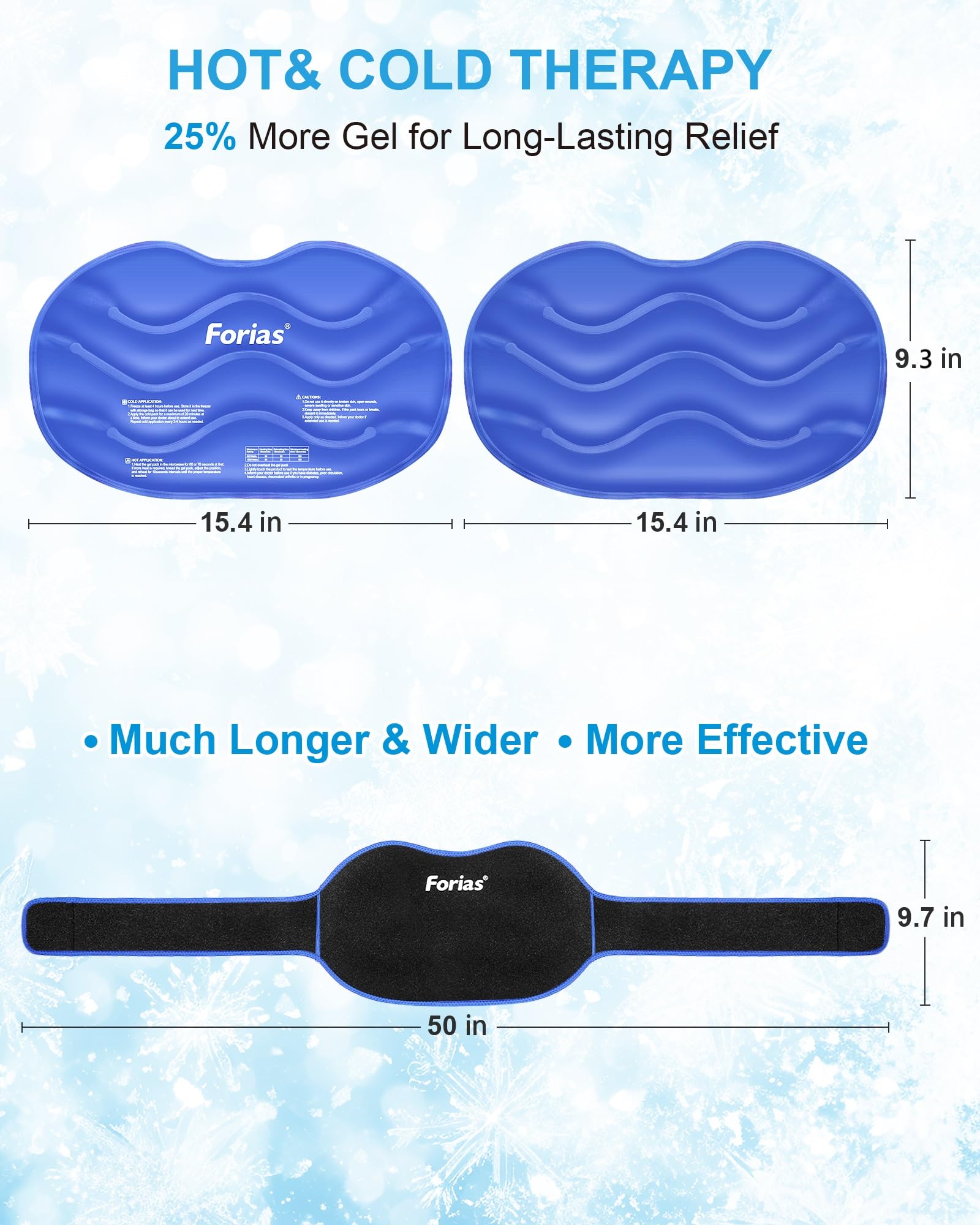 Snapklik.com : Forias Large Ice Pack For Back Pain Relief, 2 Pack ...