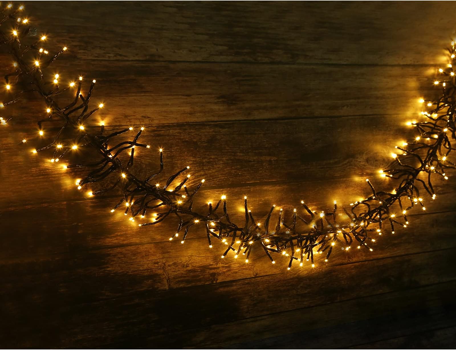 Lumineo 1512 LED Multi-Colored Christmas Cluster Lights Set, Green Wire ...