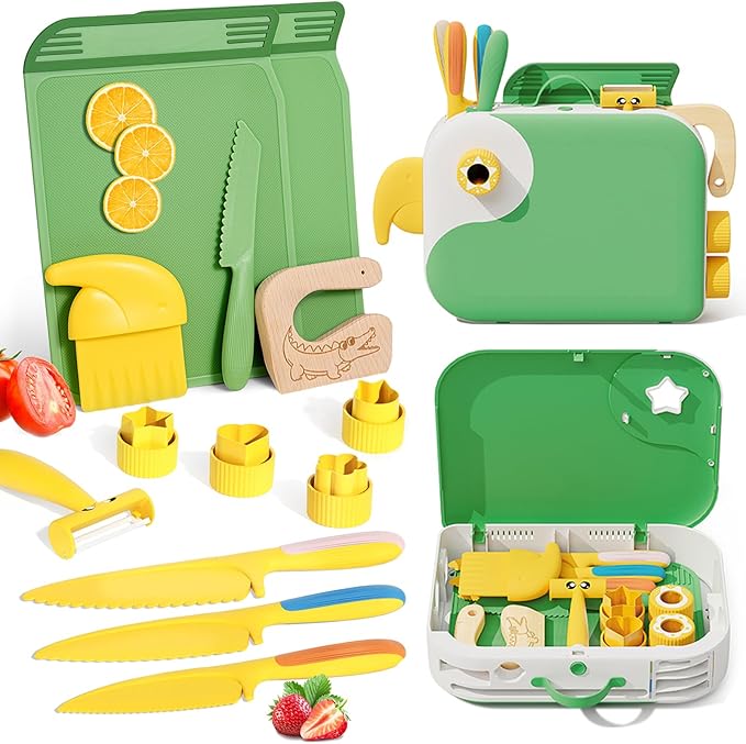 Amazon.com: Lullulii Montessori Kitchen Tools for Toddlers,Kids Knife ...