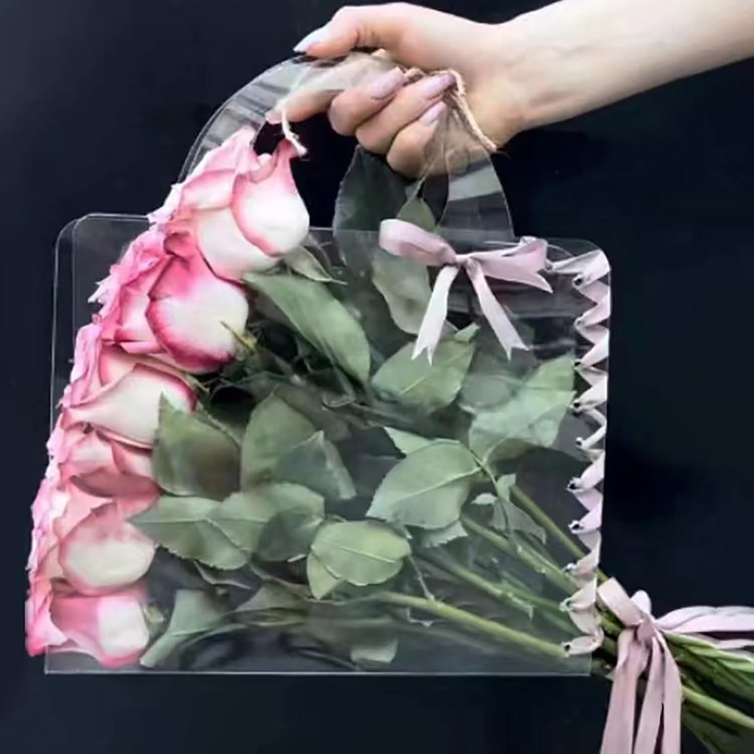 Amazon.com: Meokro Flower Box Packing Bags Flower Packaging Box Clear ...