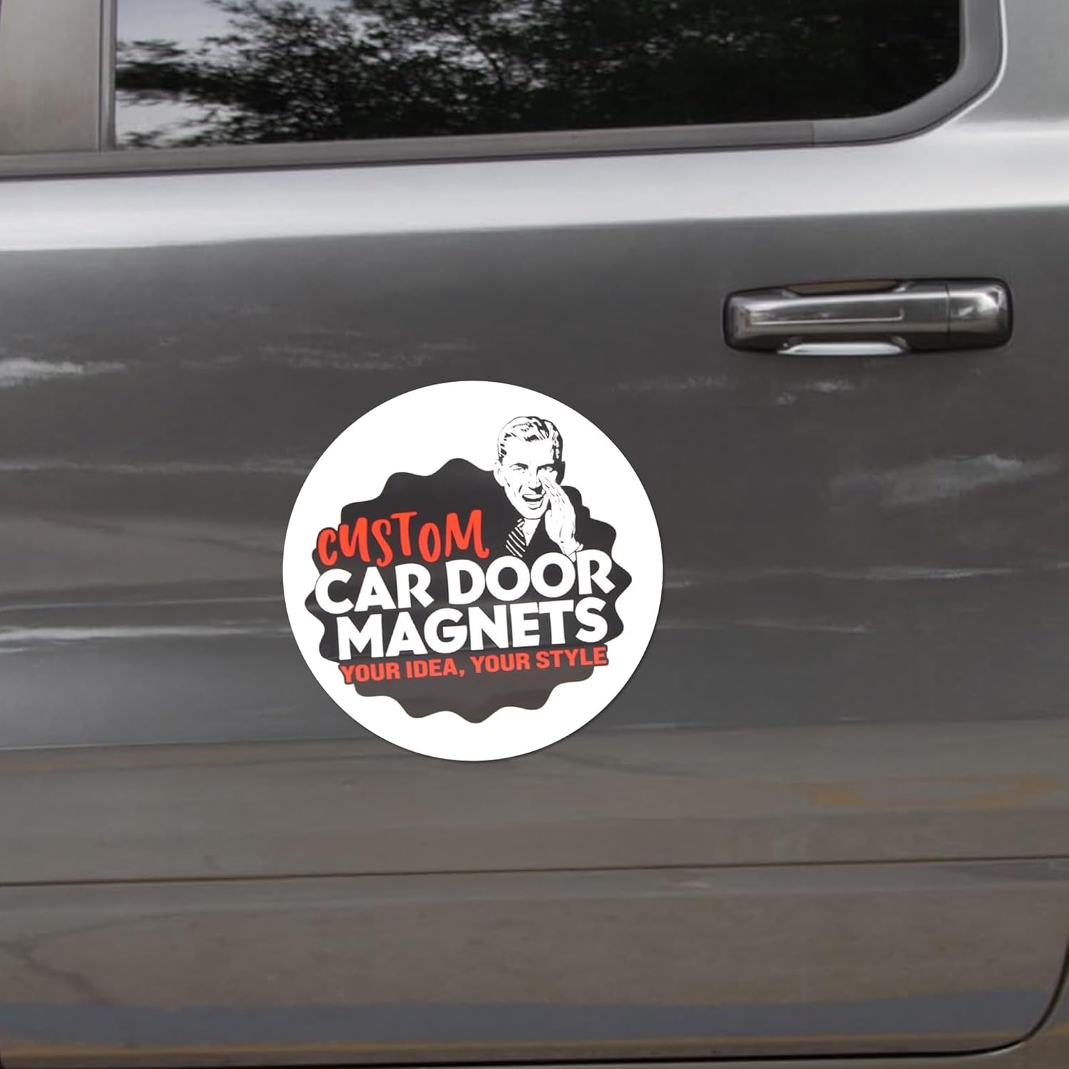 Amazon.com: Custom Car Magnet Signs for Businesses (12" Round) 2 pk ...