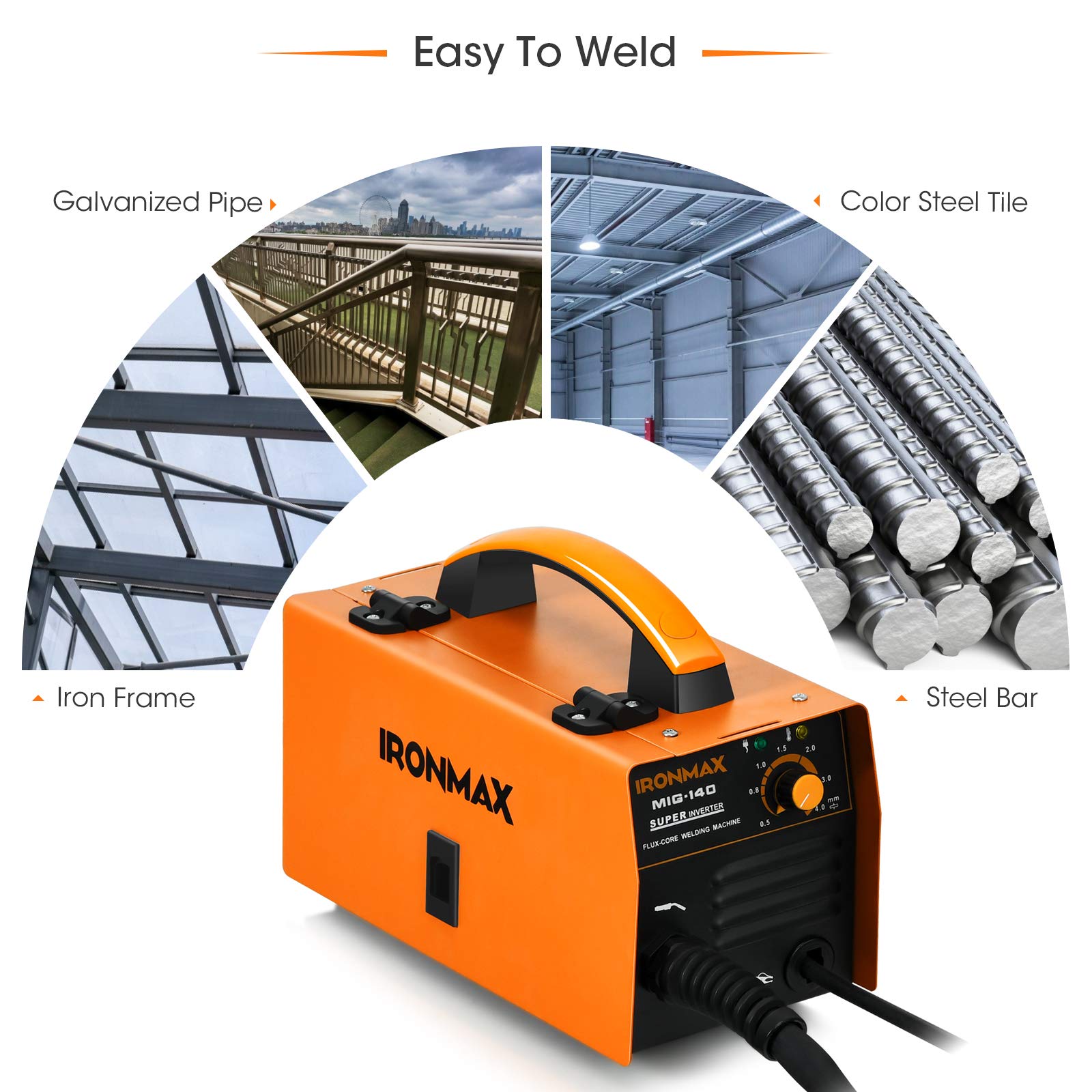 Goplus MIG 140 Welder, Portable Flux Core Wire Gasless Automatic Wire ...