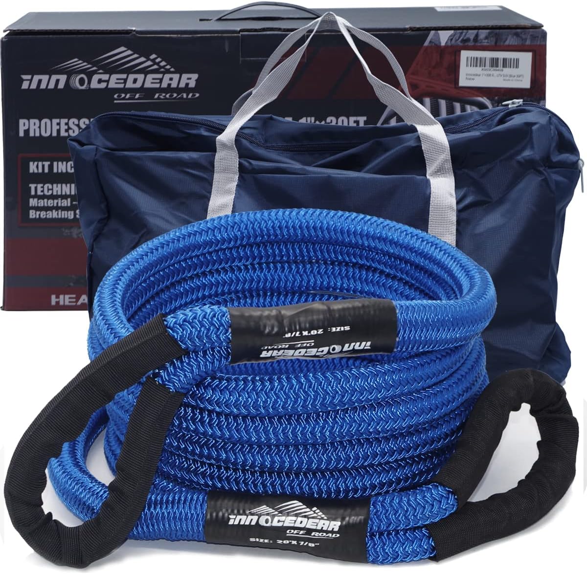 Amazon.com: Innocedear 7/8"20ft Tow Strap, Kinetic Energy Stretch Rope ...