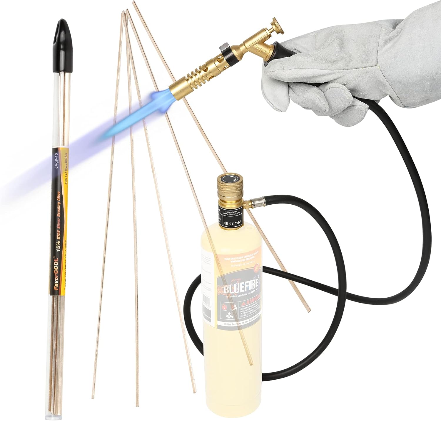 Amazon.com: MRAS-8210 Hosed Turbo Torch +1/2 lb 20 pcs 15% Silver Phos ...