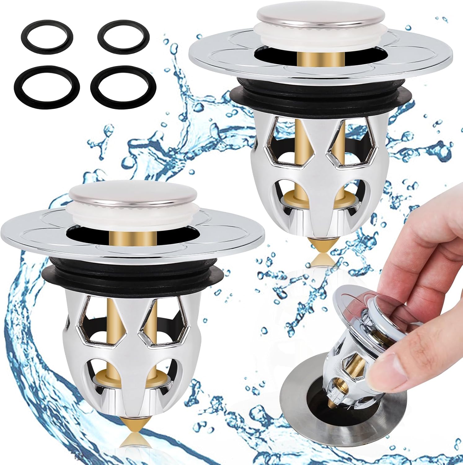 Pop up Abflussstopfen Universal, Diealles Shine 2 Stück Pop up ...