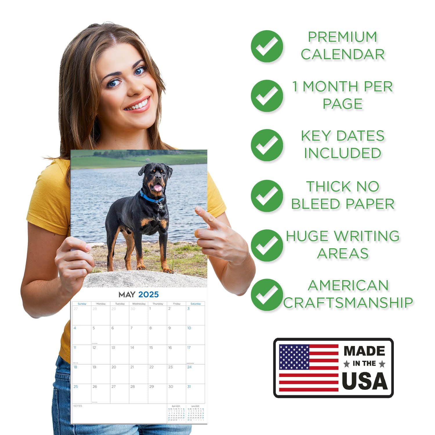 Snapklik.com : 2025 Rottweiler Calendar - Dog Breed Wall Calendar - 12 ...