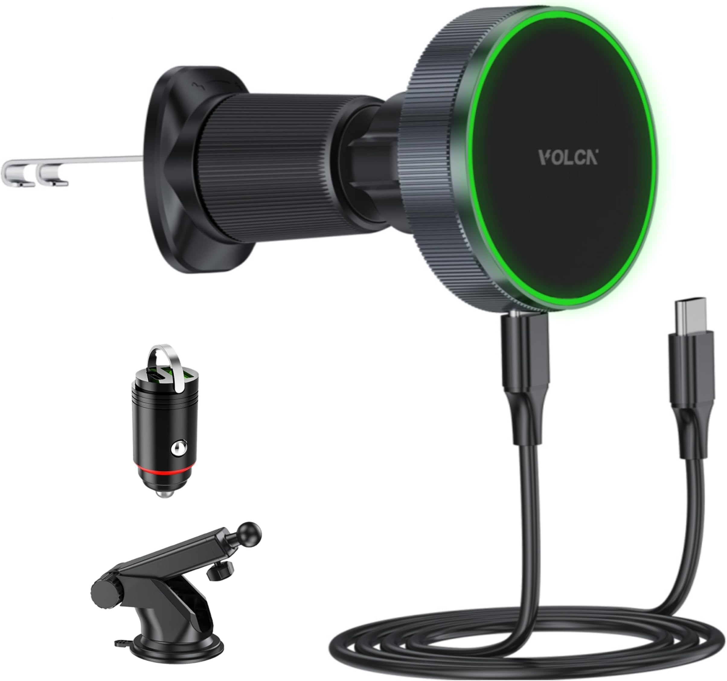 Amazon.com: VOLCN Magnetic Wireless Car Charger,15W Fast Charging ...